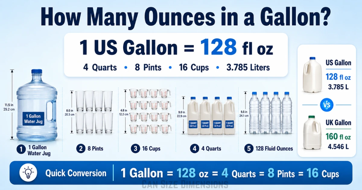 How Many Ounces in a Gallon? US Measurement Guide (2026)